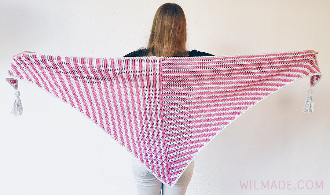 Stripe Me Shawl - free triangle crochet shawl pattern