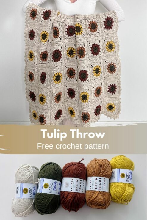 Tulip Throw - easy crochet blanket pattern + video